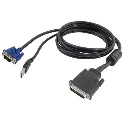 Laptop DVI 30+5 Pin to VGA 15 Pin and USB Adapter 1. 5m Cable : Amazon ...