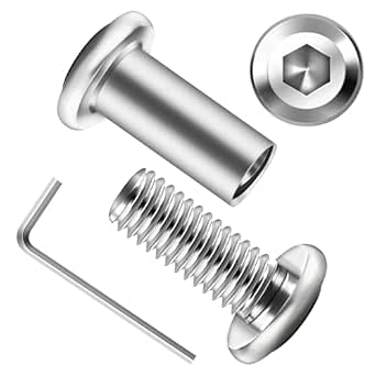 Amazon.com: Mywish 10Sets M6 x 16mm Flat Head Hex Socket Cap Screws Bolts and Barrel Nuts Kit ...