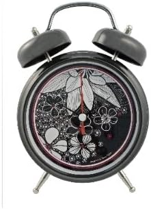 Amazon.com: Japanese Garden Alarm Clock Black with Blk & Wht Posies ...