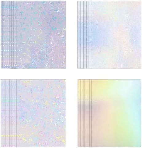 40 Sheets Holographic Sticker Paper, BetterJonny A4 Size Clear Vinyl ...