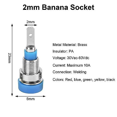 10 Pcs Banana Socket, 5 Colors 2mm Banana Jack Female Panel Mount ...