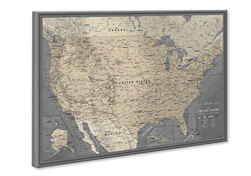 Amazon.com: US Map with Pins to Mark Travels | Personalized US Wall Map ...