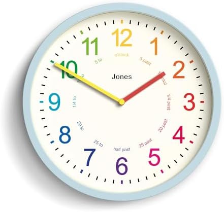Warminn Kids Wall Clock 12 inch Teaching Clock Telling Time Silent ...