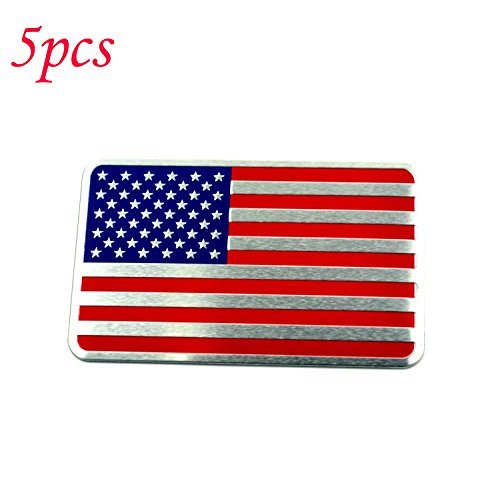 Amazon.com: Rhinotuning 5 pcs American Flag Aluminum Car Emblem Badge ...