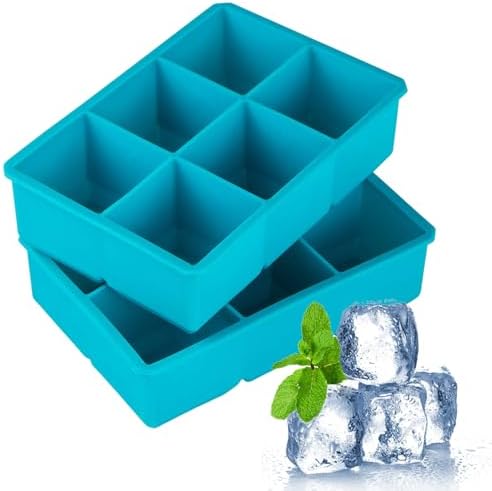 Amazon.com: Large Cube Silicone Ice Tray, 2 Pack by Kitch, Giant 2 Inch ...