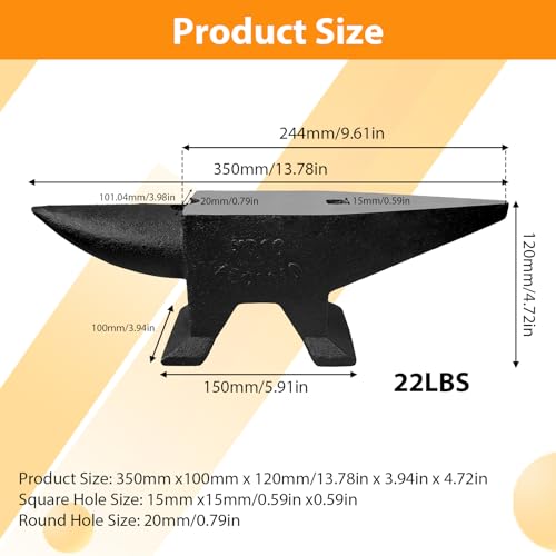 Snapklik.com : Zevemomo 22 Lbs Cast Steel Anvils For Blacksmithing ...