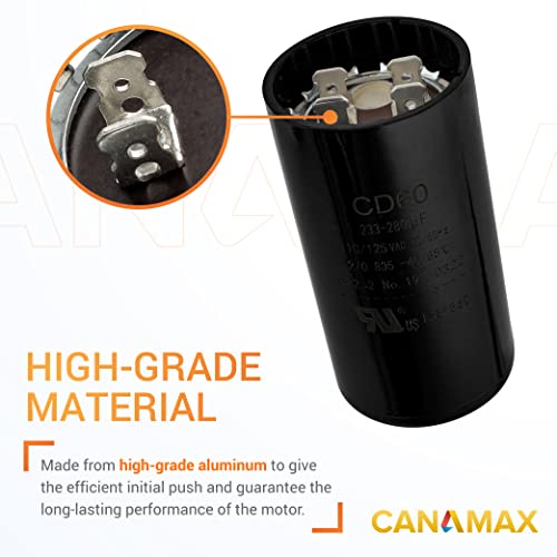 Snapklik.com : Canamax 233-280 Mfd 110-125VAC 20% Volts Round Motor ...