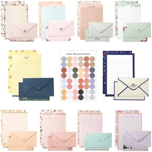 Amazon.com : CSLEIAN 91 Pcs Stationery Paper Envelopes Set | Includes ...