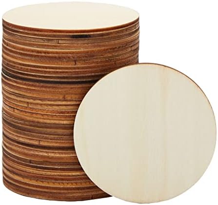 Amazon.com: Juvale 36 Pack Unfinished Wood Circles for Crafts, 3 Inch ...