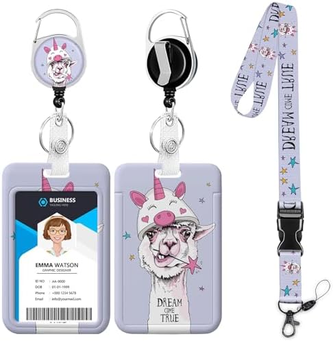 Amazon.com : ID Badge Holder with Lanyard Retractable Badge Reel Clip ...
