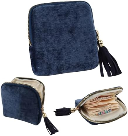 Amazon.com: Travel Jewelry Case, Soft Velvet Organizer Pouch with 5 ...