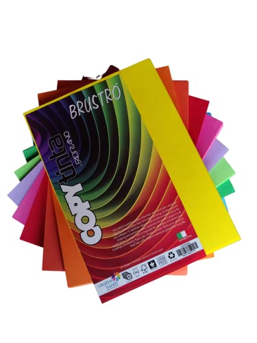 BRUSTRO Copytinta Coloured Craft Paper A4 Size 80 GSM Mixed Bright ...