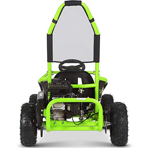 MotoTec Mud Monster 98cc Go Kart Full Suspension Green, Large - Drift Kart