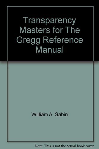 Transparency Masters for The Gregg Reference Manual: William A. Sabin: 9780028032917: Amazon.com ...