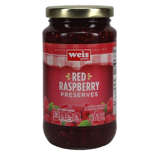 Amazon.com: Weis Quality, Preserves Red Raspberry, 18 Ounce : Grocery ...