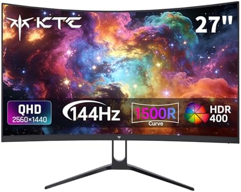 Amazon.com: KTC H27S5C 27" Curved Gaming Monitor, 1440P QHD 144Hz 120Hz ...