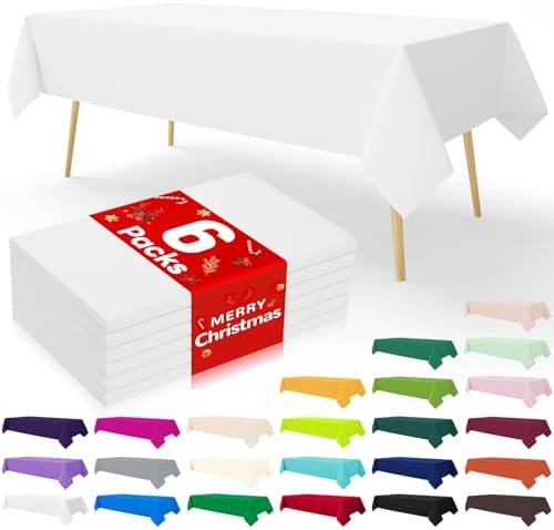 Amazon.com: White Paper Table Cloths for Parties | 11 Disposable ...