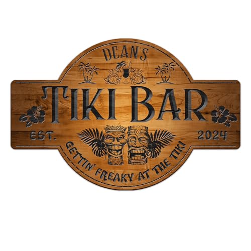 Amazon.com: THUYPT Personalized Tiki Rules Sign Tiki Bar Decorations ...
