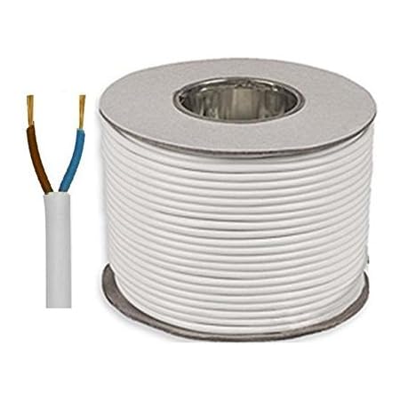 White 3183Y 3 Core 0.75mm 6 Amp PVC Flexible Cable Cut To Length Flex (1 Meter) : Amazon.co.uk ...