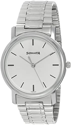 Sonata Aspire Quartz Analog White Dial Stainless Steel Strap Watch for ...