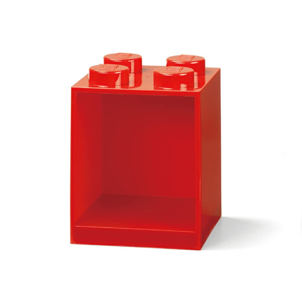 LEGO Brick Shelf 4 Knobs Red, Stackable LEGO Storage Box, Desk ...