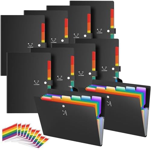 ABC life 10 Pack Expanding File Folders,7 Pockets Accordion Document ...