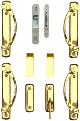 Andersen Newbury 4-Panel Gliding Door Hardware Set in Bright Brass ...