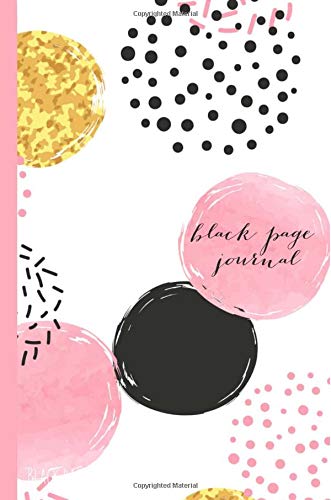 Black Page Journal: Pretty Notebook,Lined paper,Black Paged Journal ...
