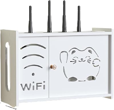 Amazon.com: Good home Wooden Wireless Router Storage Box - Wall-Mounted ...