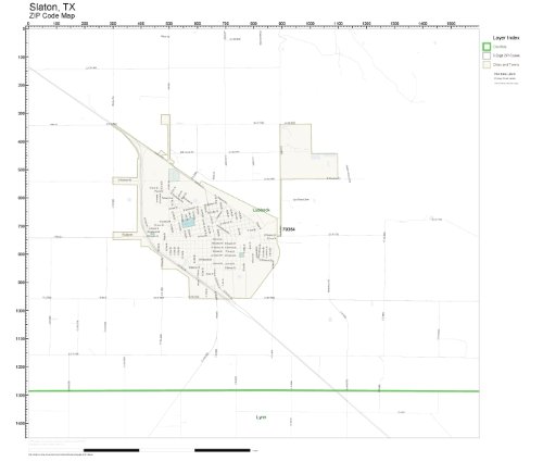 ZIP Code Wall Map of Slaton, TX ZIP Code Map Laminated: Amazon.com ...
