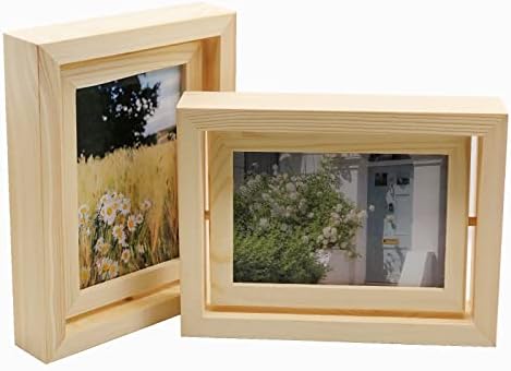 Amazon.com - LONG TAO 2 Pcs 4''x6'' Wooden Picture Frame Rotating ...
