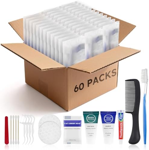 Amazon.com : Toiletry Kits Travel Essentials Disposable Hygiene in Bulk ...