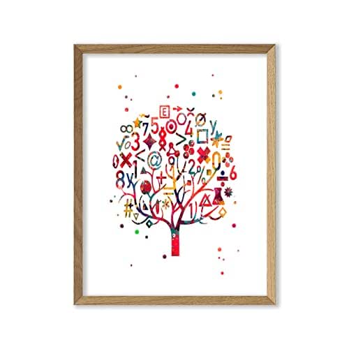 Amazon.com: Math Symbols Tree Watercolor Art Print Mathematics Wall ...