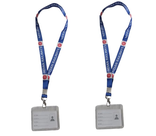 Indian Railways ID Card Blue tag with White Plastic Card Holder(Set of ...