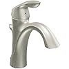 Moen Eva Brushed Nickel One-Handle Single Hole Bathroom Sink Faucet ...
