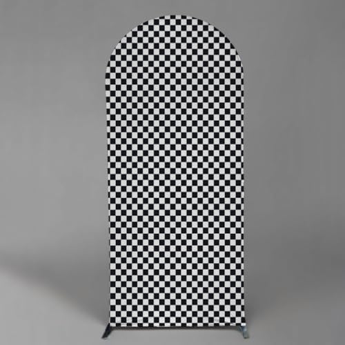 Amazon.com : Arch Backdrop Covers Racing Checker Texture Black and ...