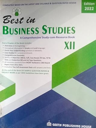 Best In Business Studies Class 12 By Sudhir Gupta (Second Hand & Used Book) (S) : Best In ...