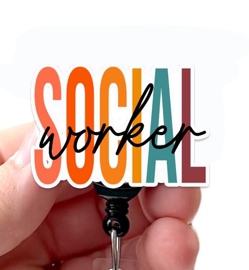Amazon.com: Social Worker Badge Reel, Acrylic Badge Holder. 34 ...
