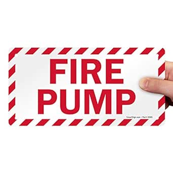 SmartSign "Fire Pump" Sign | 5" x 10" Aluminum: Industrial Warning ...