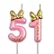 Amazon.com: AOOLADA 51st Birthday Candles, Gold 51 Year Old Number ...