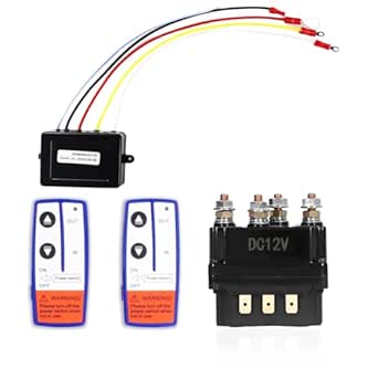 12V 250A Winch Solenoid Relay Contactor with 2Pcs Winch Remote Control ...