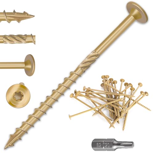 Amazon: 50pcs #14×4 Inch Lag Screws, Structural Wood Screws, Heavy-Duty ...