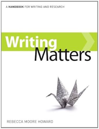 Writing Matters: Rebecca moore Howard: 9780077646523: Amazon.com: Books