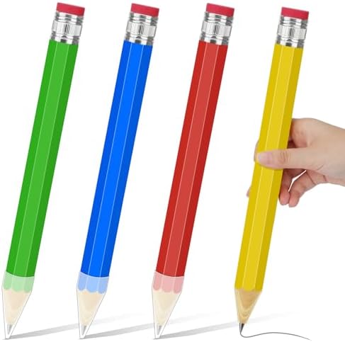 Amazon.com : Lewtemi 12 Pcs Wooden Jumbo Pencils 14 Inch Funny Big ...