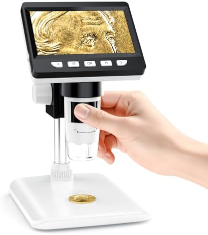 Amazon.com: AOPICK Coin Microscope, 4.3 Inch Digital Microscope 1000X ...