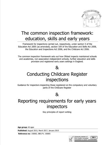 The common inspection framework & Conducting Childcare Register ...