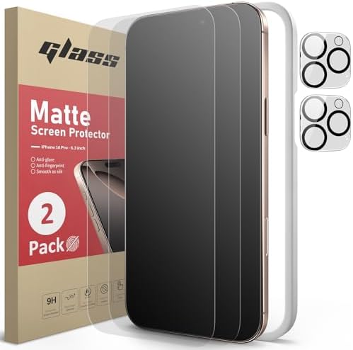 Amazon.com: Ksleri 2 Pack Matte Glass Screen Protector for iPhone 16 ...