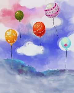 Amazon.com : Promaster Scenic Backdrops - 8' x 10' - Balloons : Electronics