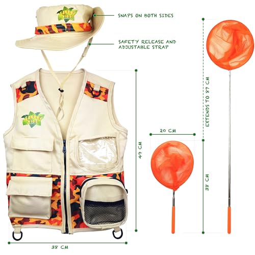 Kidz@Play Bug Hunting Kit, Vest, Hat, Binoculars, Lg. Net, Bug ...
