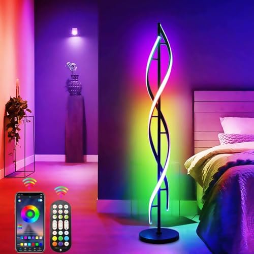 Lithomy Floor Lamp, RGB Dimmable Color Changing LED Lamp with Alexa APP ...